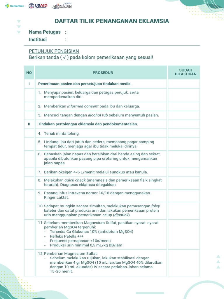 Prosedur Penanganan Eklamsia Medis | PDF | Pengembangan Diri | Sains ...