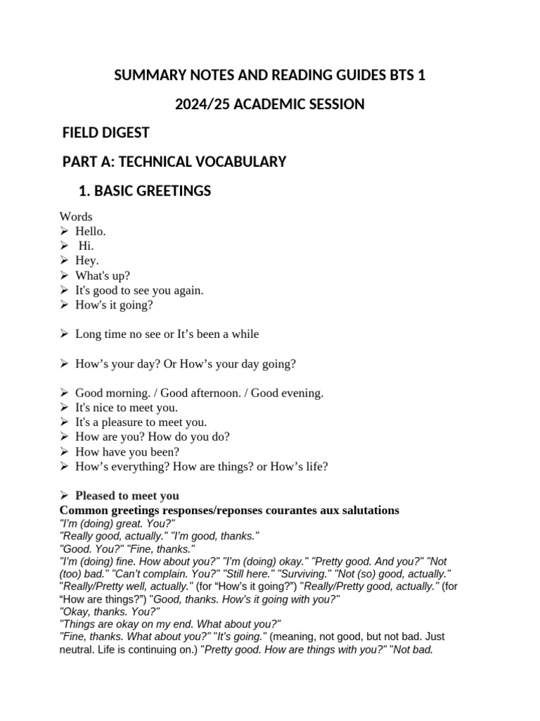 Summary Notes and Reading Guides BTS 1 | PDF | Engineering | Physical ...
