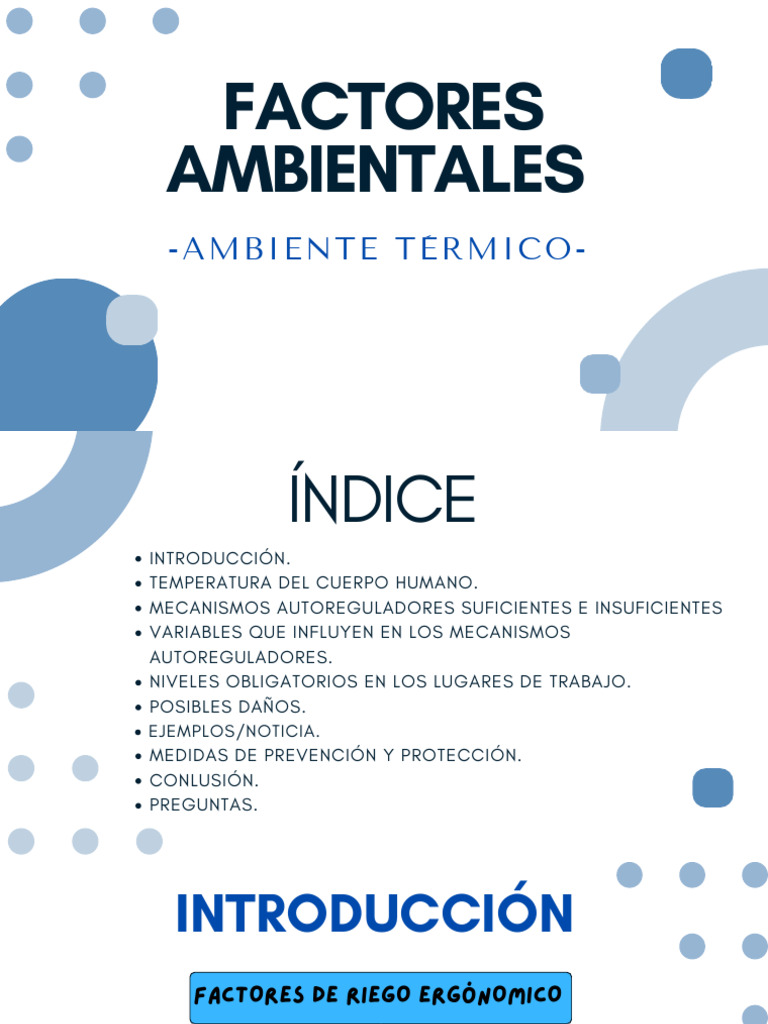 Ambiente Termico Presentación | PDF | Temperatura | Termorregulación