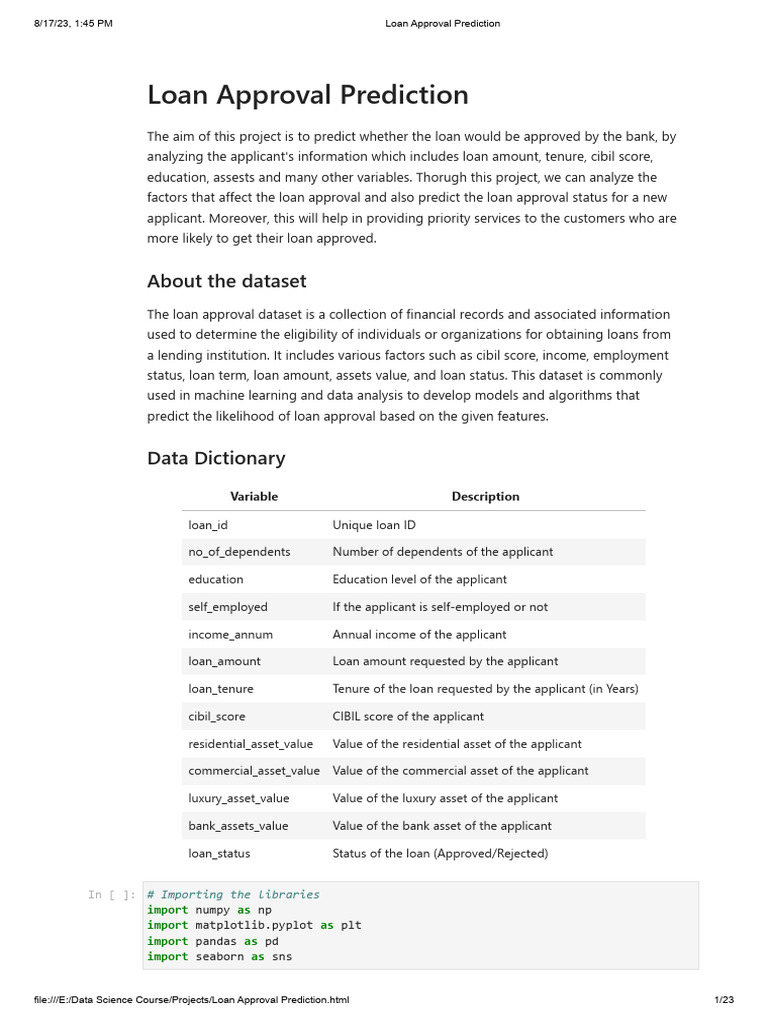 Loan Approval Prediction | PDF | Mean Squared Error | Statistical Analysis