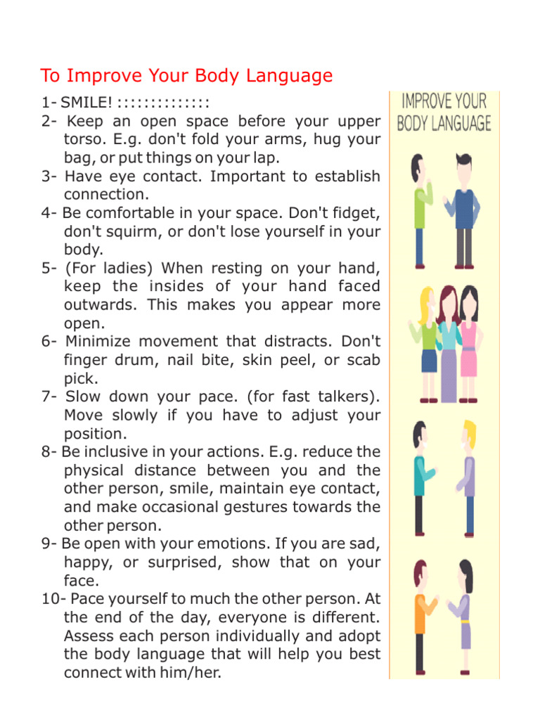 Body Language Tips for Women | PDF