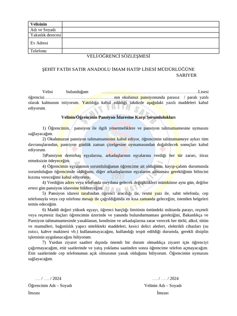 Veli Sözleşme | PDF