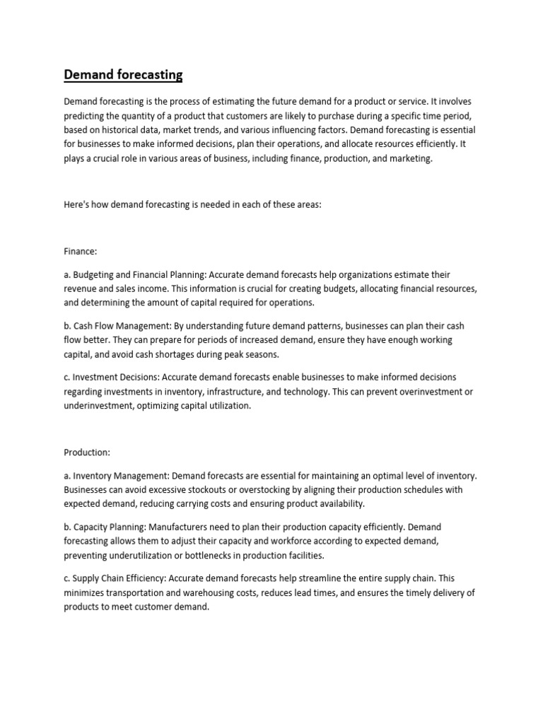 Demand forecasting (1) | PDF | Forecasting | Demand Demand forecasting (1) | PDF | Forecasting | Demand