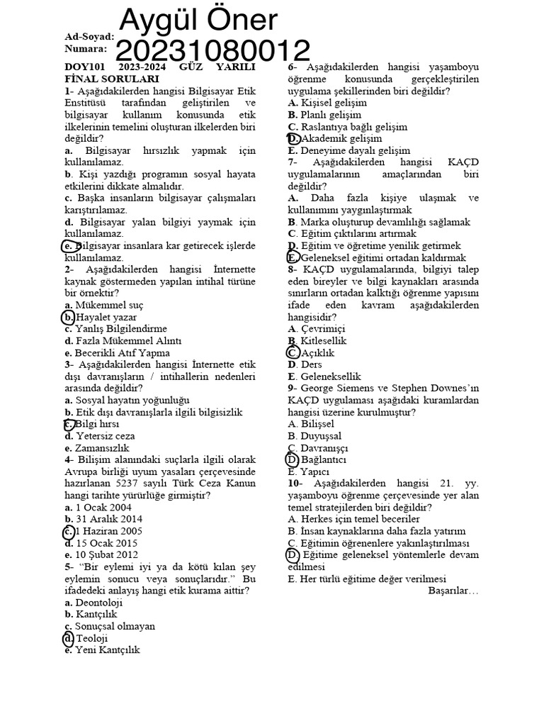 DOY101 Final | PDF