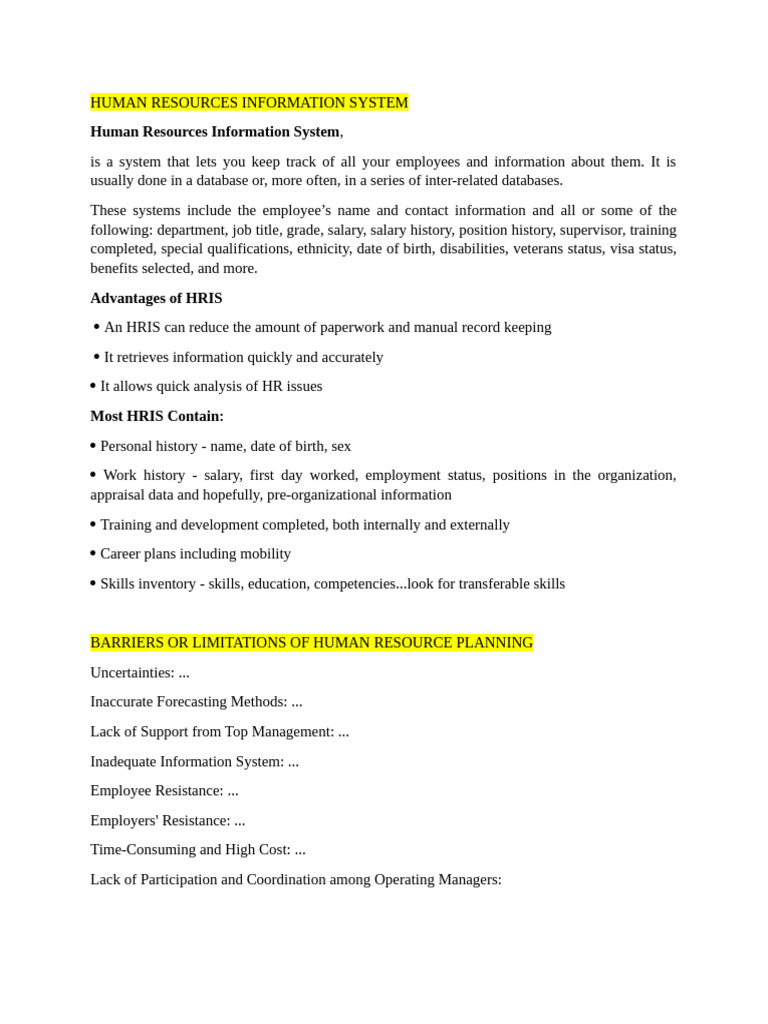 HUMAN RESOURCES INFORMATION SYSTEM - Chapter 02 | PDF | Business