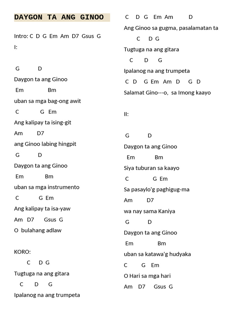 Daygon Ta Ang Ginoo | PDF