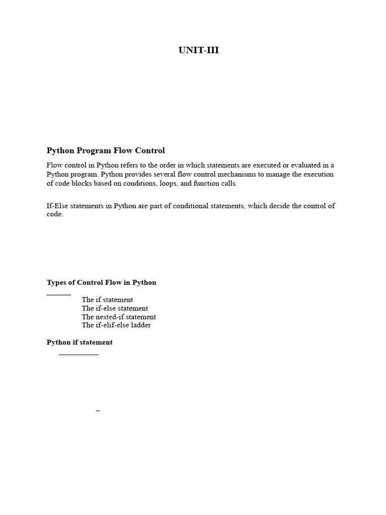 UNIT-3 | PDF | Control Flow | Computer Program