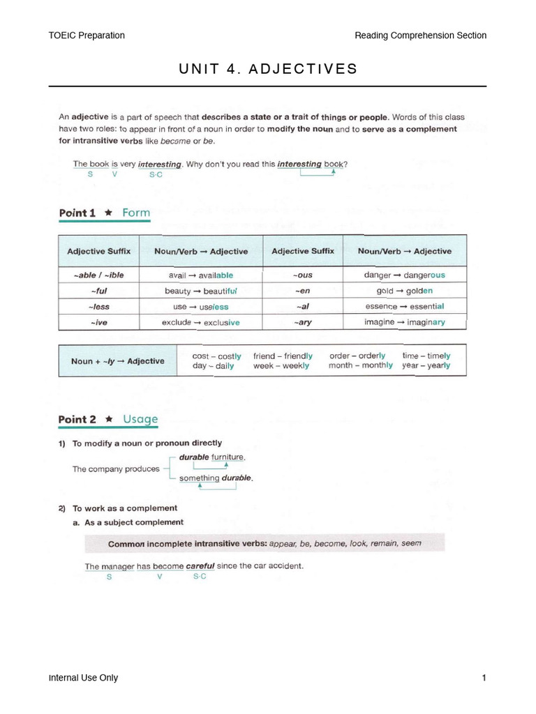 U4 Adjectives | PDF