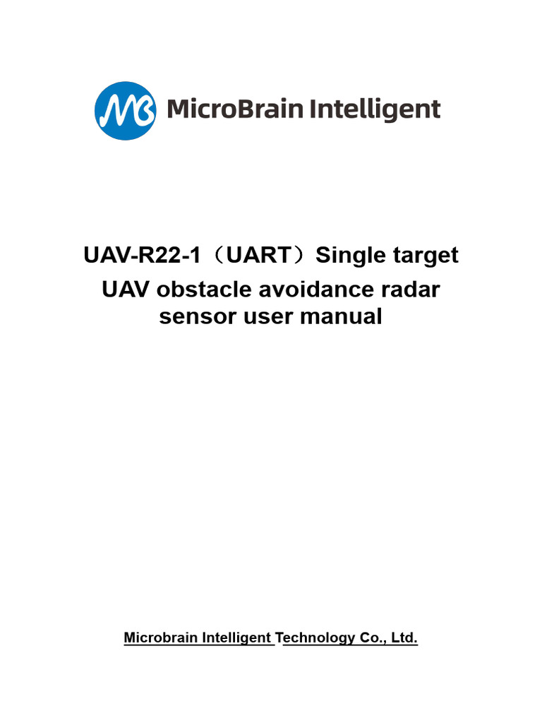 UAV-R22-1 (UART) User Manual | PDF | Radar | Unmanned Aerial Vehicle