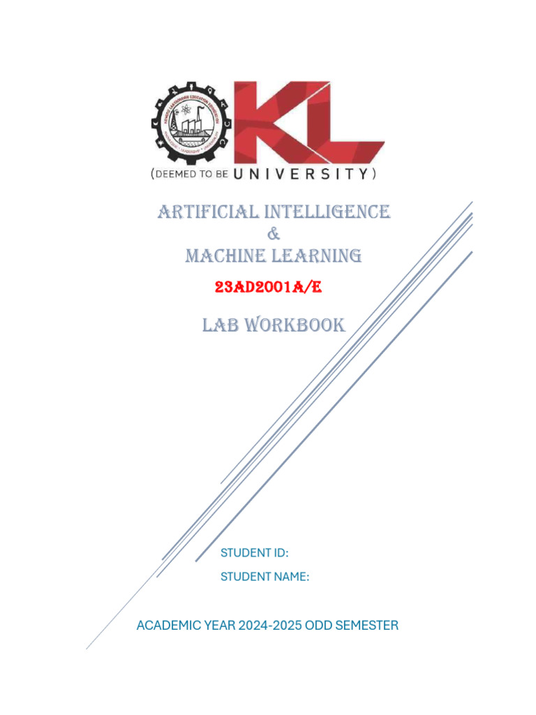 AI & Machine Learning Lab Workbook 2024 | PDF | Bayesian Network | Machine Learning
