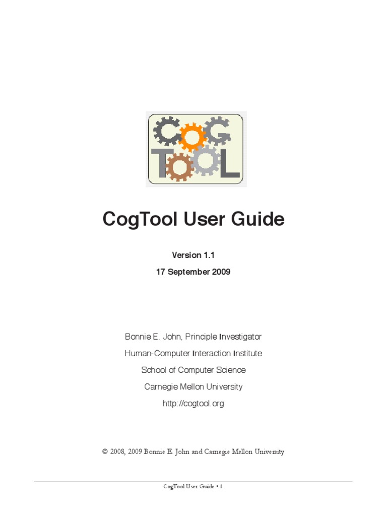Cogtool User Guide: 17 September 2009 | PDF | Widget (Gui) | Menu (Computing)