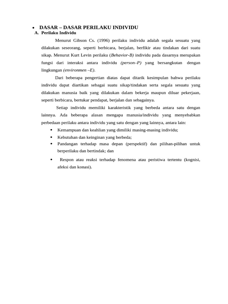 Dasar Dasar Perilaku Individu | PDF | Pengembangan Diri