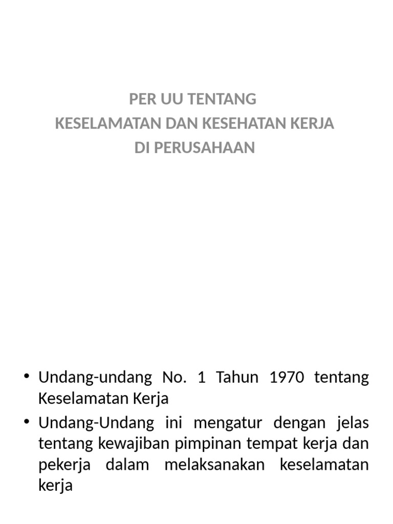 Materi Per Uu Tentang k3 Di Perusahaan | PDF | Pengelolaan Keuangan ...