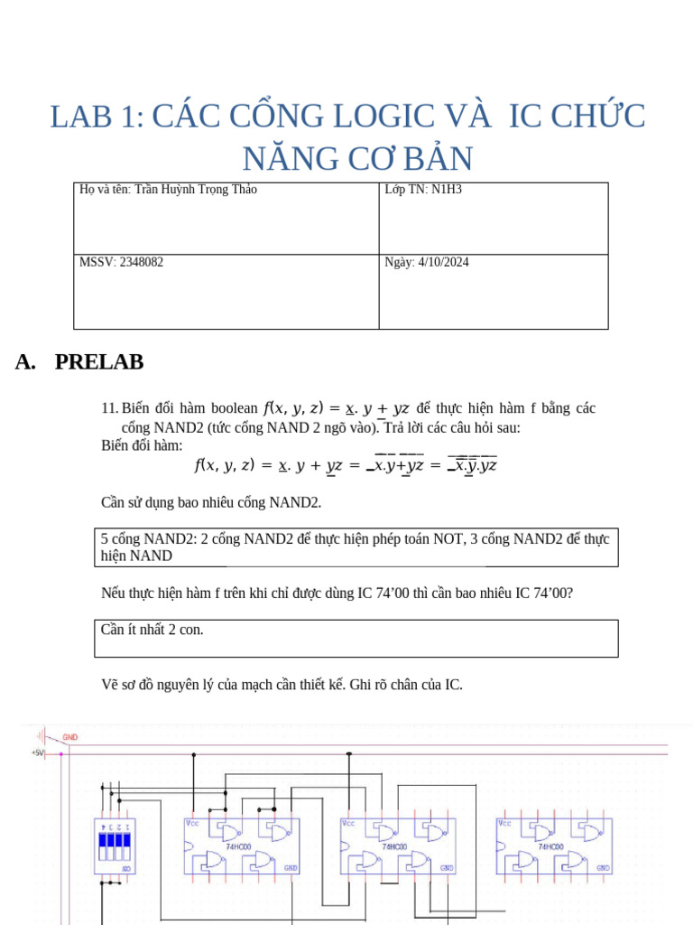 Prelab 1 Đã Đư C S A | PDF
