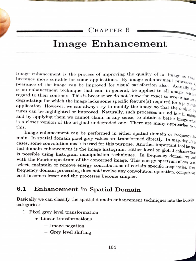 Image Enhancement Techniques Explained | PDF | Filter (Signal ...
