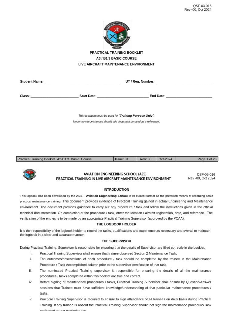 B1.3 Practical Training Logbook | PDF | Electrical Connector | Electrostatic Discharge