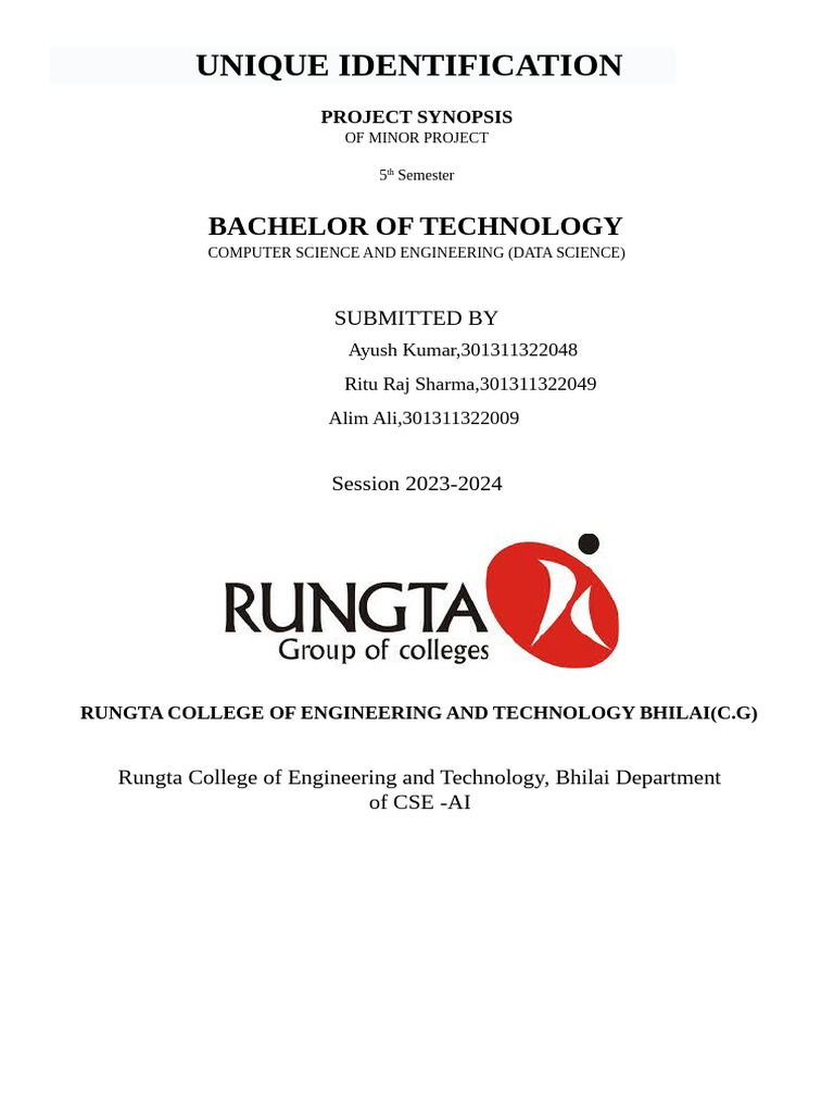 Unique Identification System Project Synopsis | PDF | Microsoft Access ...