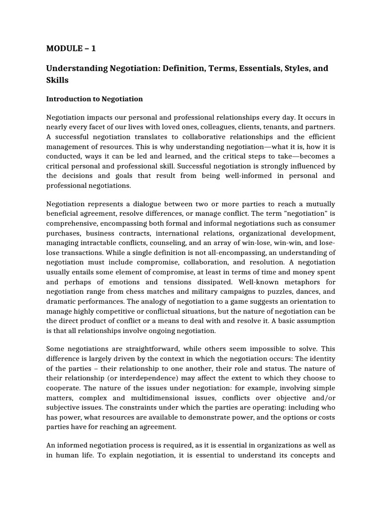 Negotiation Skills New Book | PDF | Negotiation | Emotional Intelligence