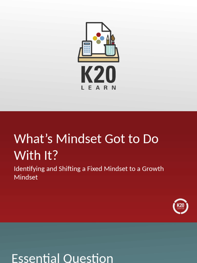 Lesson Slides Whats Mindset Got To Do With It | PDF | Mindset | Cognition