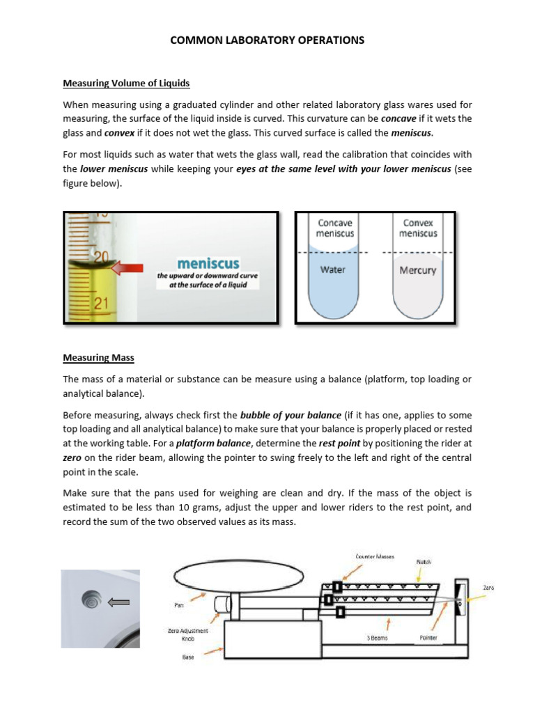 Common Laboratory Operations | PDF | Weighing Scale | Precipitation ...