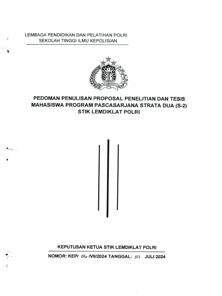 Pedoman Proposal Dan Penulisan Tesis S-2 Stik | PDF