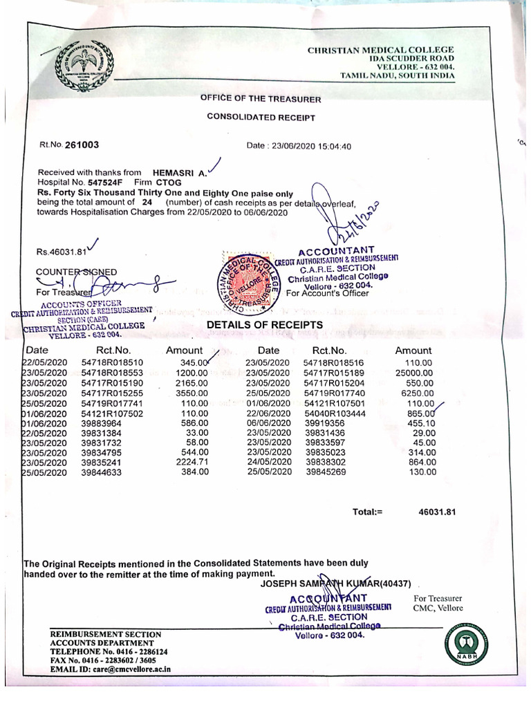 Hospital Medical Main Bill - 1 | PDF