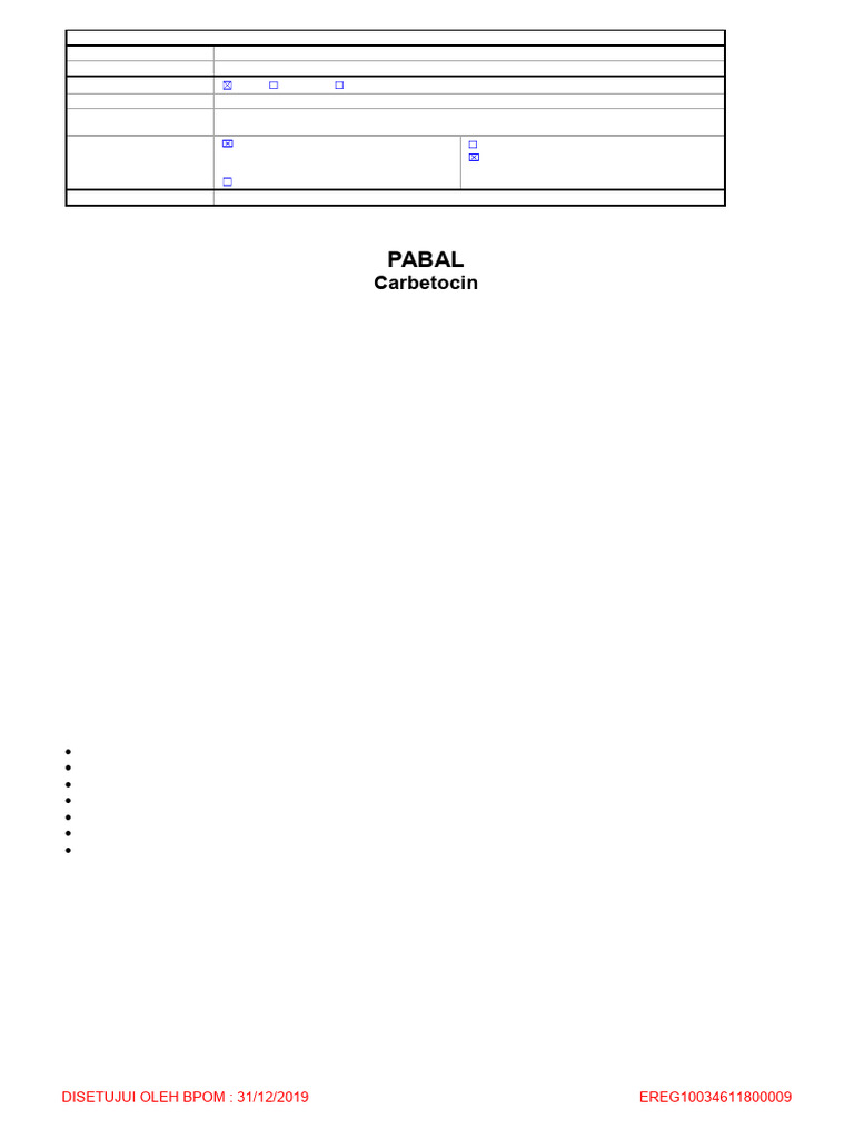 Pabal Larutan Injeksi 100 MCG Per ML - Carbetocin - DKI2051700543A1 ...