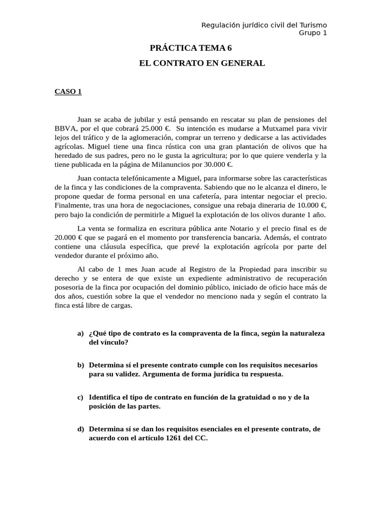 PRÁCTICA TEMA 6 (1ª PARTE - SIN RESOLVER) | PDF | Agencia de viajes | Cheque