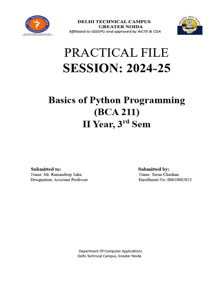 Basics of Python Programming Guide | PDF