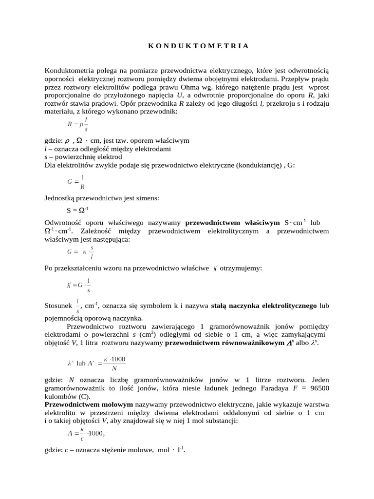 Konduktometria Zad1 | PDF