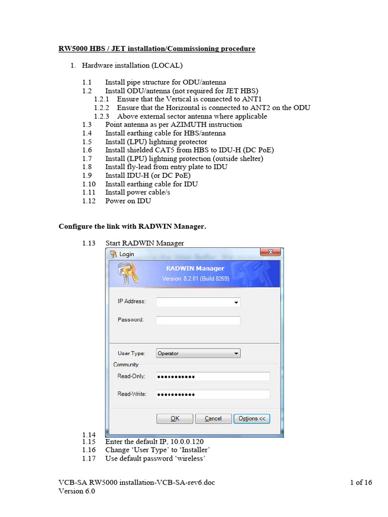 RW5000 installation-VCB-SA-rev6 | PDF | Computer Networking | Computing