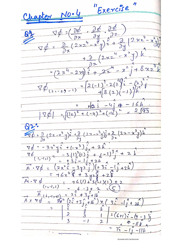 CHP 4 (Vector and Tensor Analysis) Solution | PDF