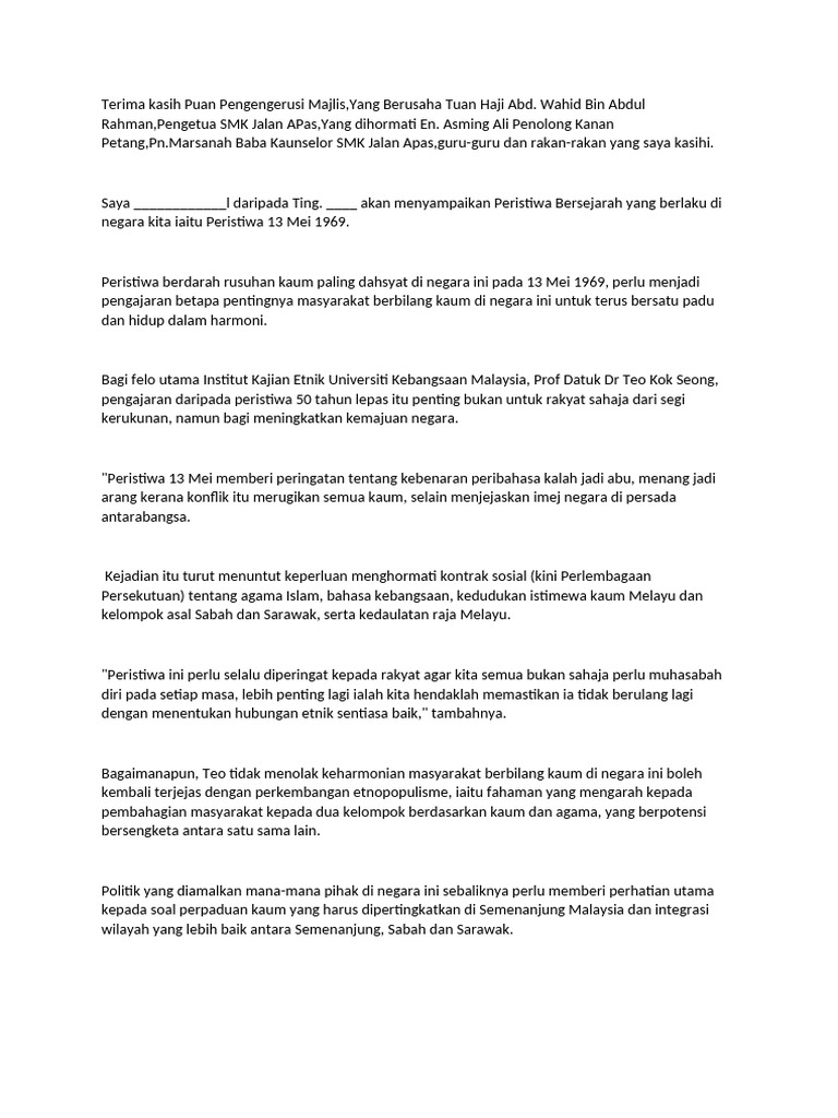 Pengucapan Awam 1 | PDF