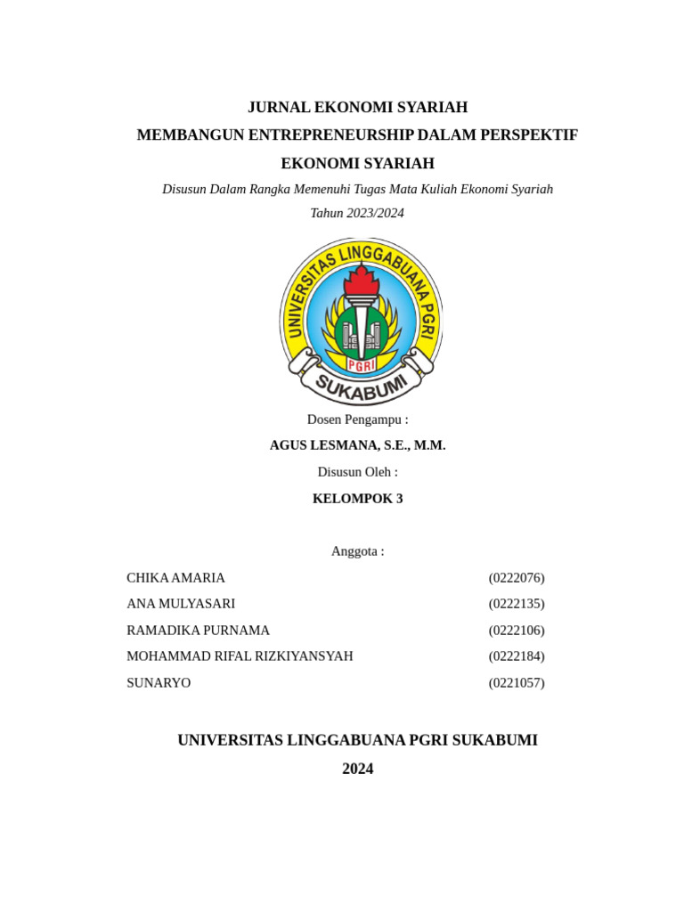 Cover Jurnal Ekonomi Syariah | PDF