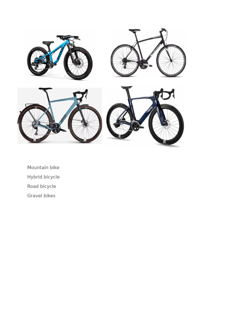 Types of Bicycles Explained | PDF