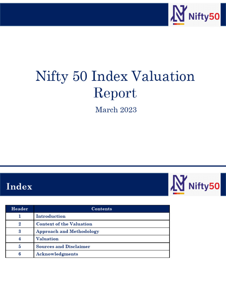 Nifty 50 Index Valuation Report 2023 | PDF | Valuation (Finance) | Risk ...