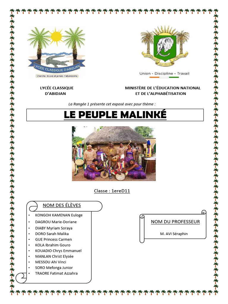 Exposé sur le Peuple Malinké au LCA | PDF