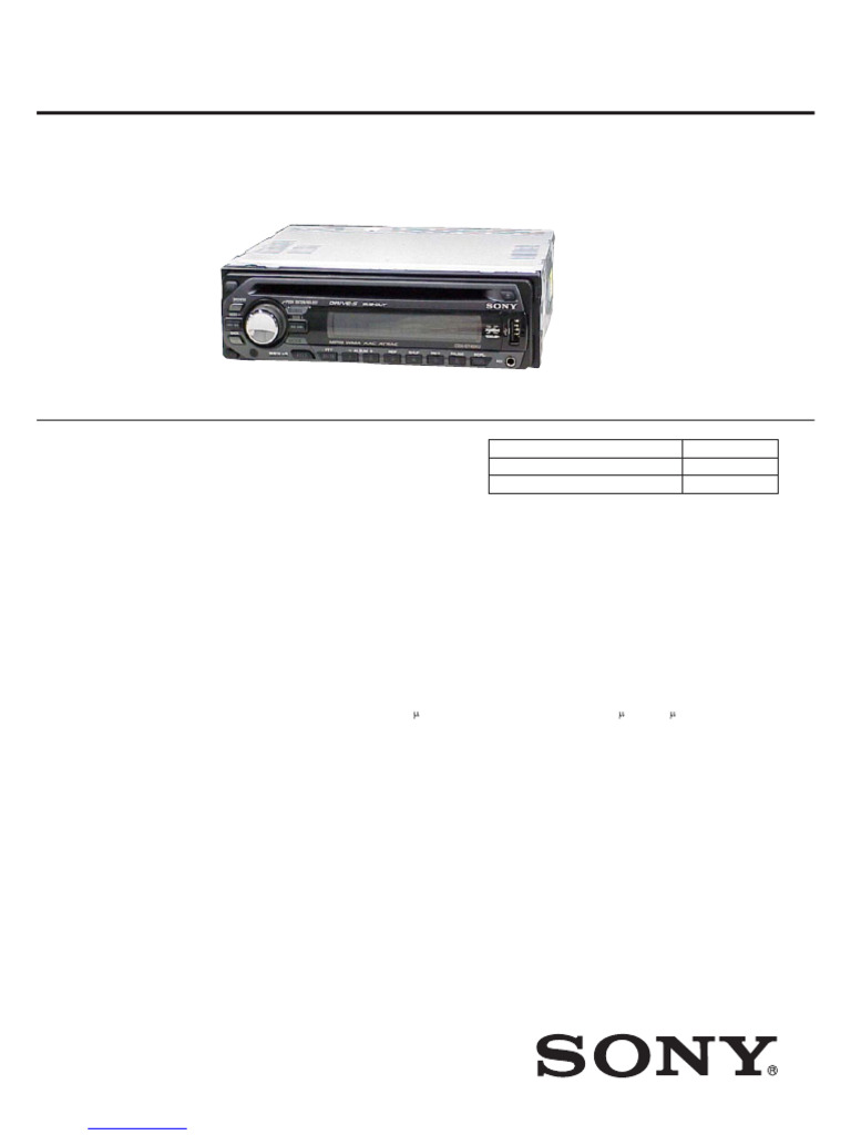 Sony CDX-GT420U Service Manual | PDF | Antenna (Radio) | Electrical ...