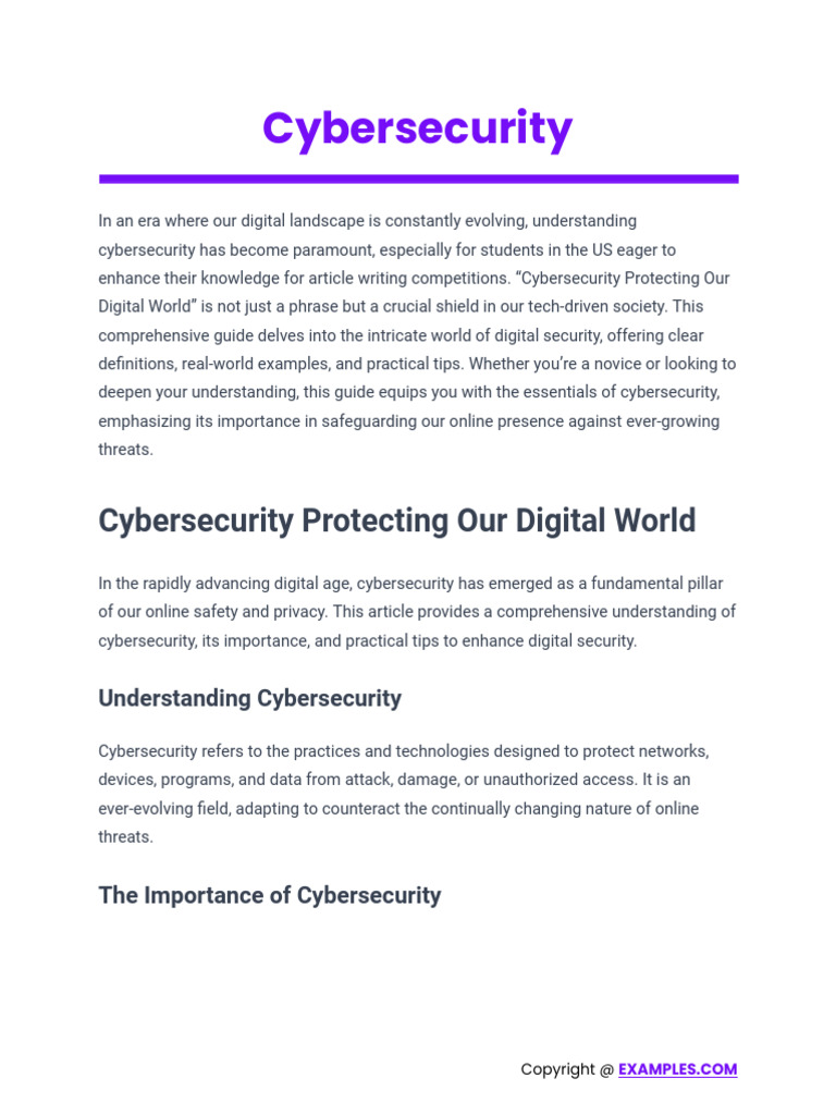 Cybersecurity | PDF | Security | Computer Security