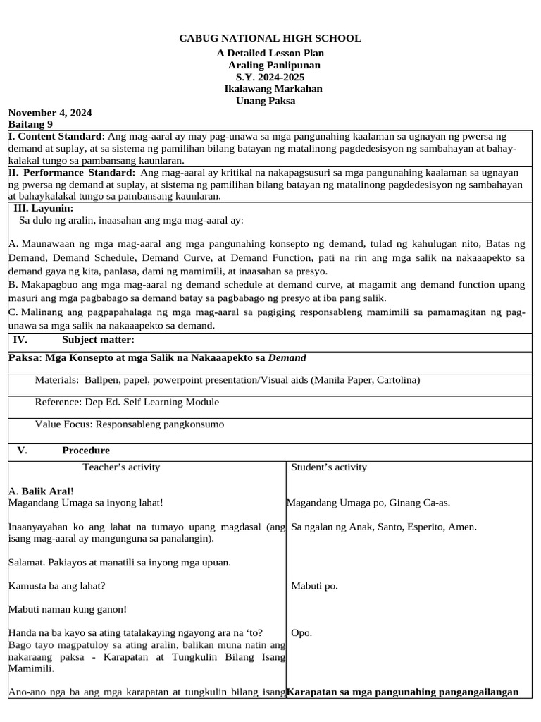 Q2 Unang Paksa G9 AP | PDF