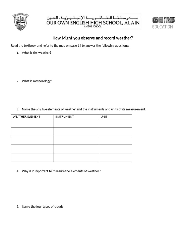 GRADE 7 - Weather and Climate | PDF