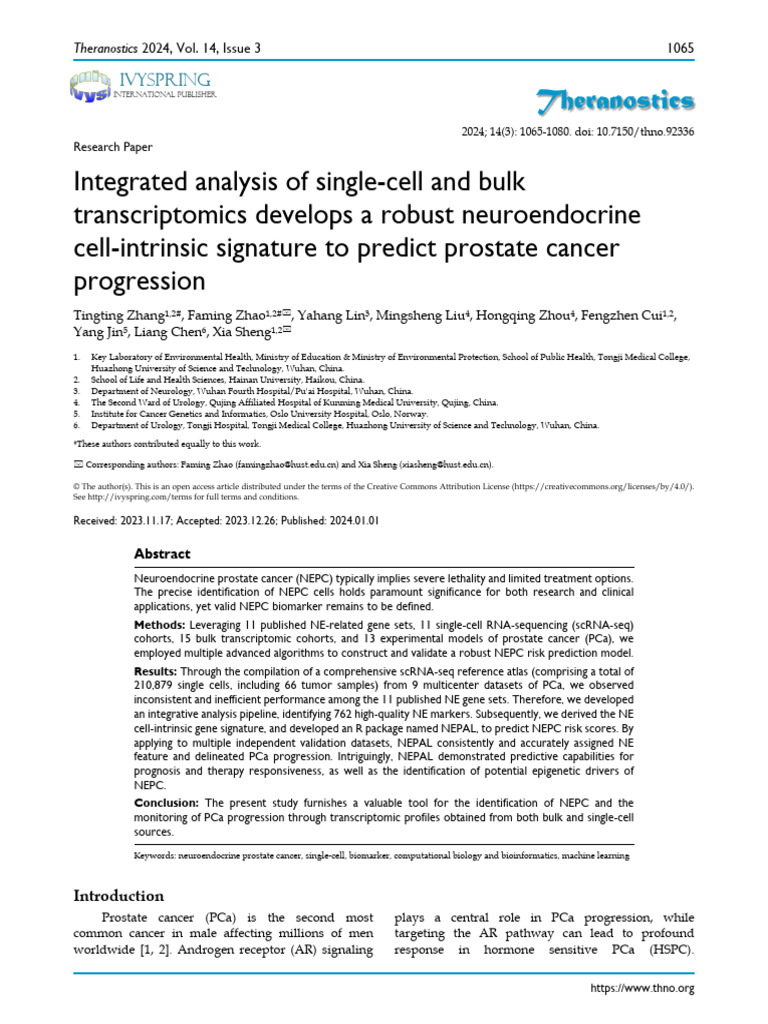 08 Integrated Analysis of Single-Cell and Bulk Transcriptomics Develops ...