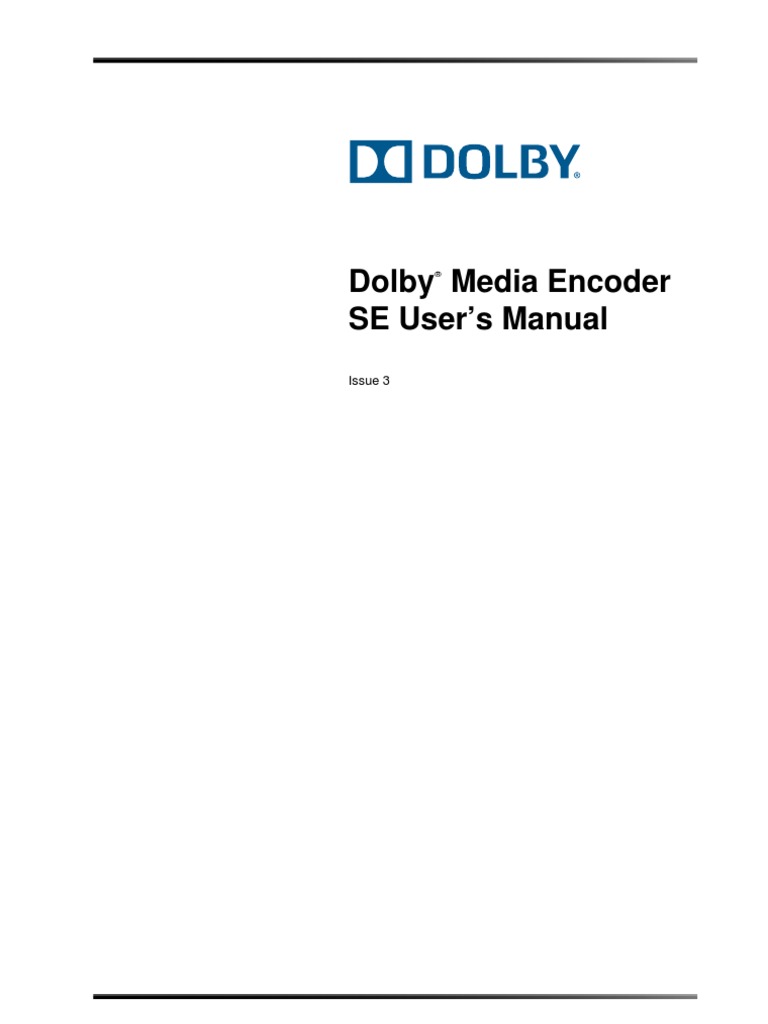 Dolby Media Encoder Se Userguide | PDF | Bandwidth (Signal Processing ...