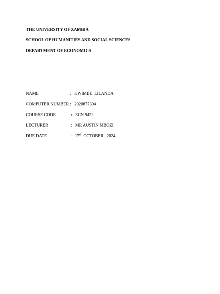 Assignment Two | PDF | Gross Domestic Product | Justice