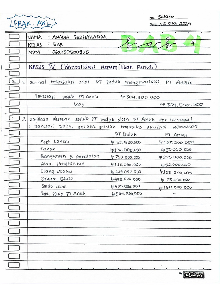 Prak - AKL BAB 4 KASUS 4 | PDF