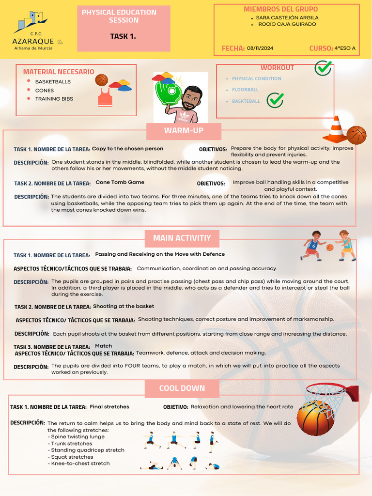 Basketball and Floorball Training Tasks | PDF
