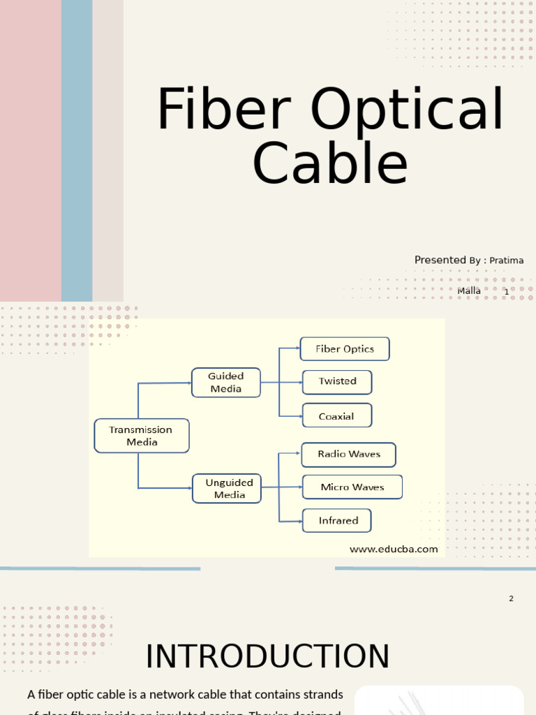 Fiber Optic Cable | PDF | Optical Fiber | Transmission Medium