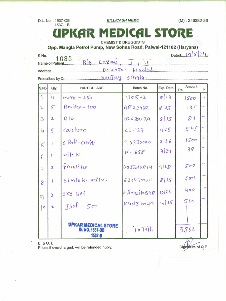Bedhraj Son Medical Documents | PDF