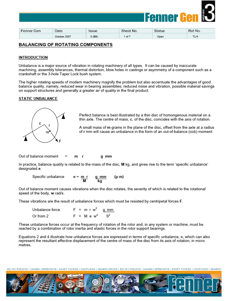 TL-4 - Balancing of Rotating Components | PDF | Engines | Mechanical ...