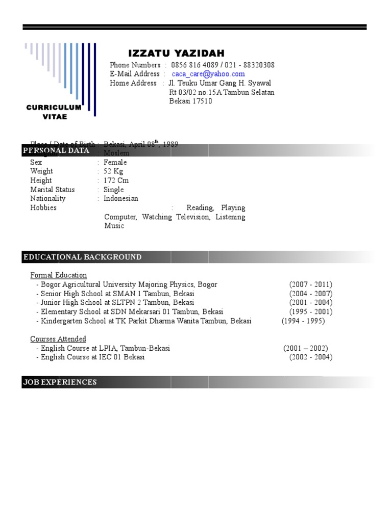 Format CV | PDF | Behavior Modification | Learning